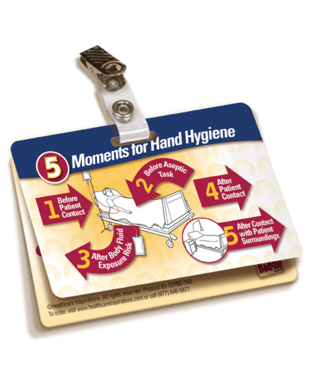 5 Moments for Hand Hygiene Inpatient Badgie™ Card
